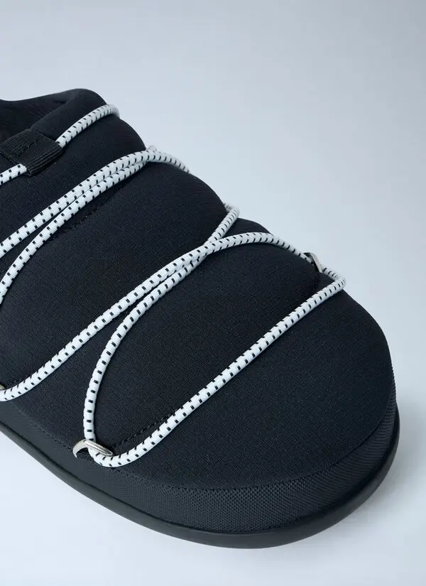 Moon Boot Soft Mules With Lace-up Detailing - Black