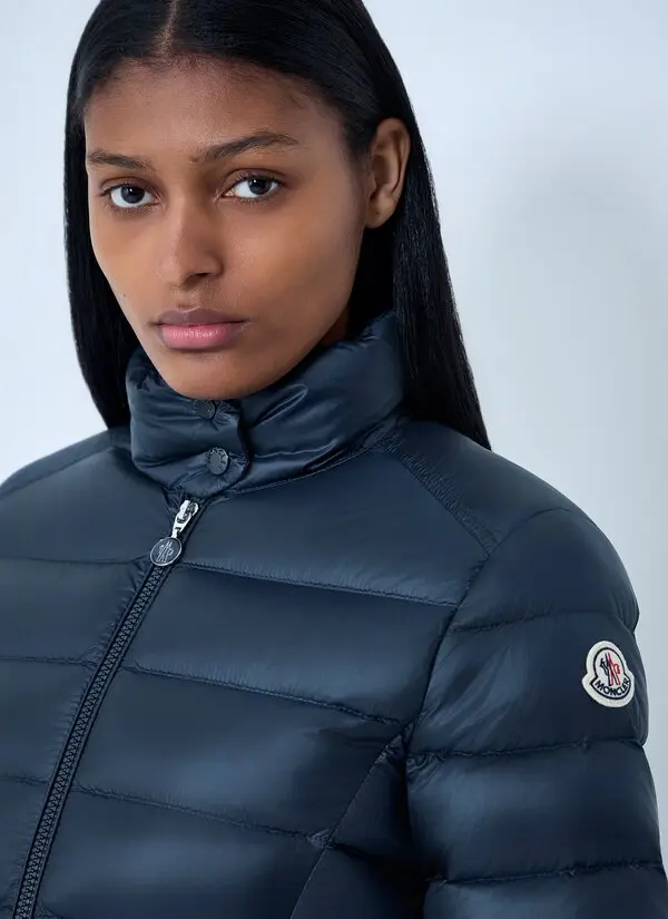 Moncler Genet Down Quilted Long Coat - Blue