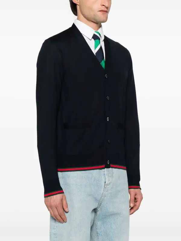 Gucci Wool Cardigan With Web Detail