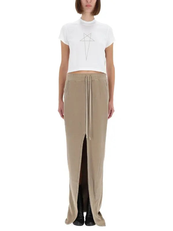 Rick Owens Cropped Small T-shirt - Cream