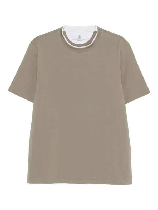 Brunello Cucinelli T-shirt With Faux-layering - Multicolor