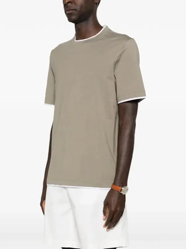 Brunello Cucinelli T-shirt With Faux-layering - Multicolor