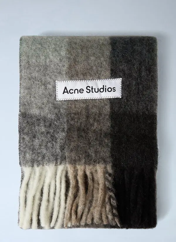 Acne Studios Check Scarf - Green