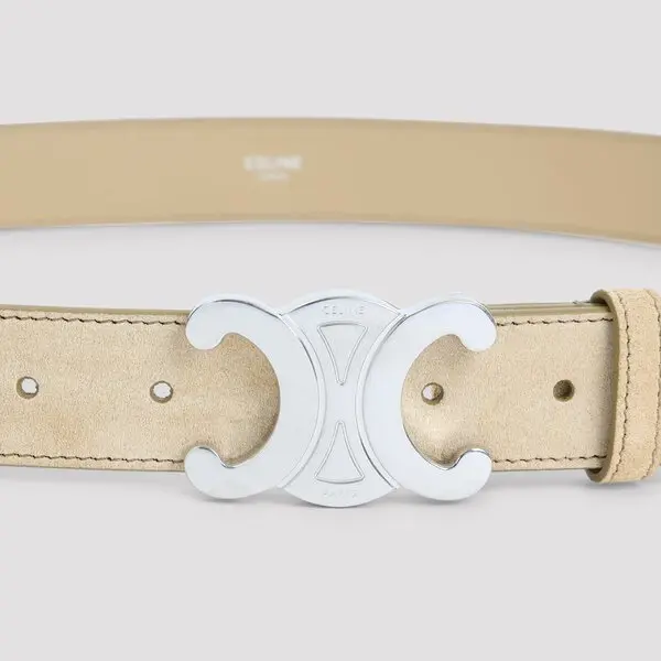 Celine Suede Calfskin Belt With Triomphe Closure - Multicolor