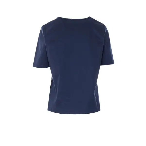 Herno Short Sleeve T-shirt With Side Slits And Button Detail - Blue