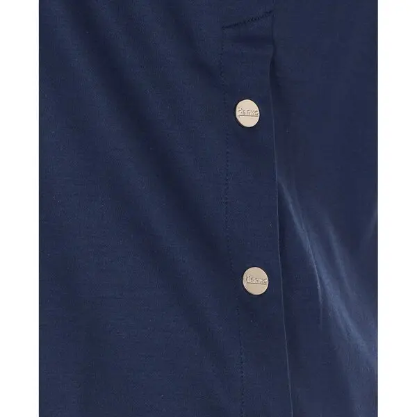 Herno Short Sleeve T-shirt With Side Slits And Button Detail - Blue