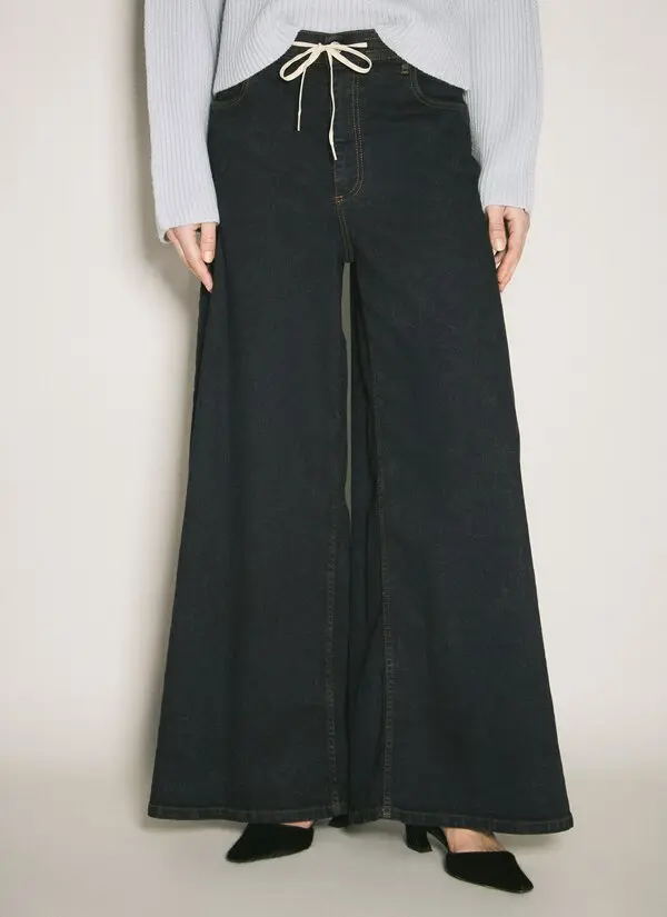 Marni Wide-leg Stretch Jeans With Integrated Belt