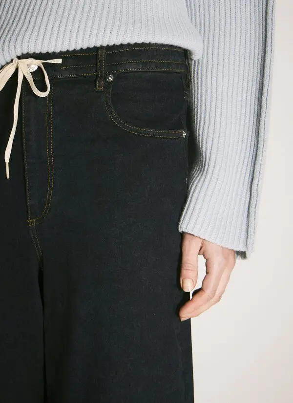 Marni Wide-leg Stretch Jeans With Integrated Belt