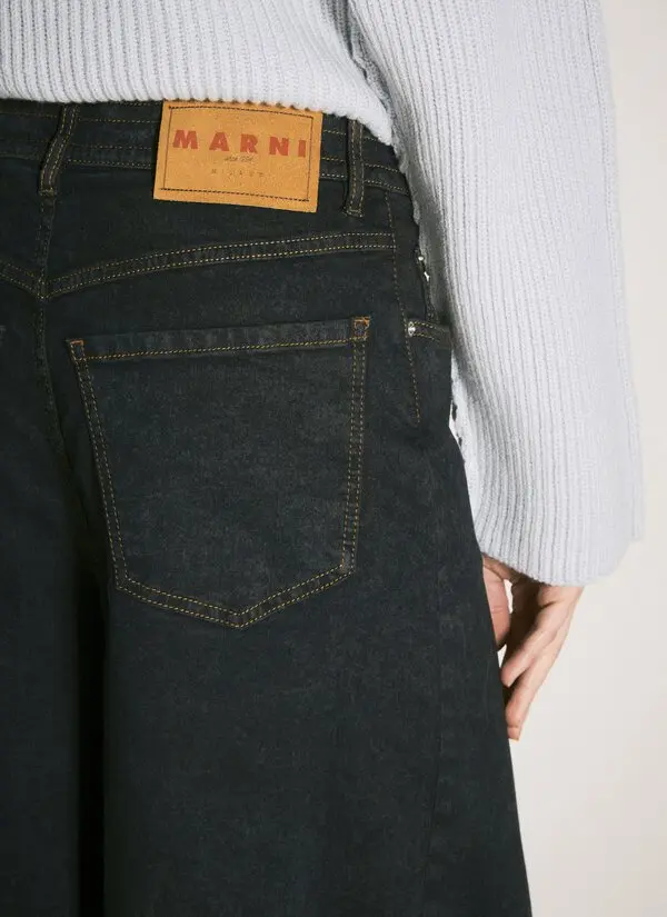Marni Wide-leg Stretch Jeans With Integrated Belt