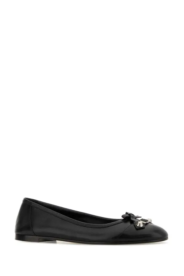 Balenciaga Leather City Up Ballerinas