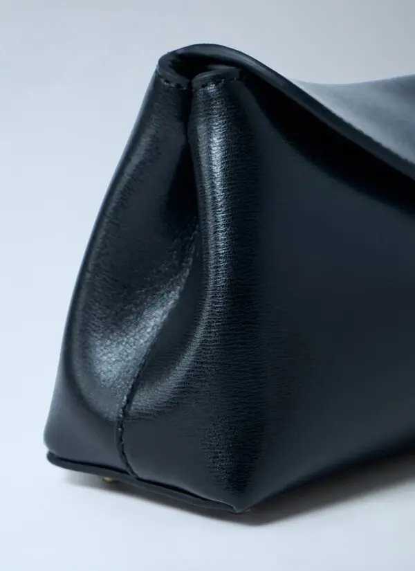TOTEME Mini T-lock Clutch In Smooth Leather - Black