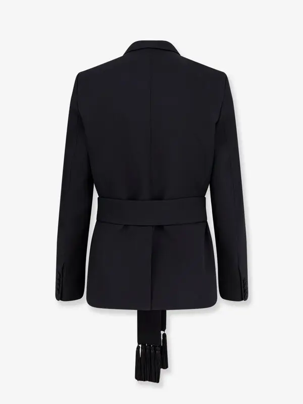 Valentino Garavani Virgin Wool Blazer With Belt - Multicolor
