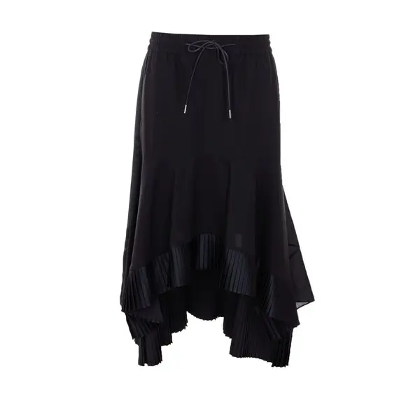 Sacai Asymmetrical Pleated Flounce Skirt
