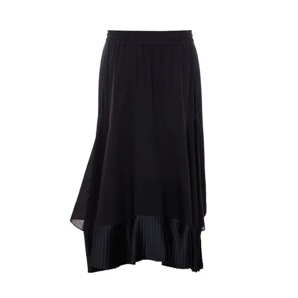 Sacai Asymmetrical Pleated Flounce Skirt