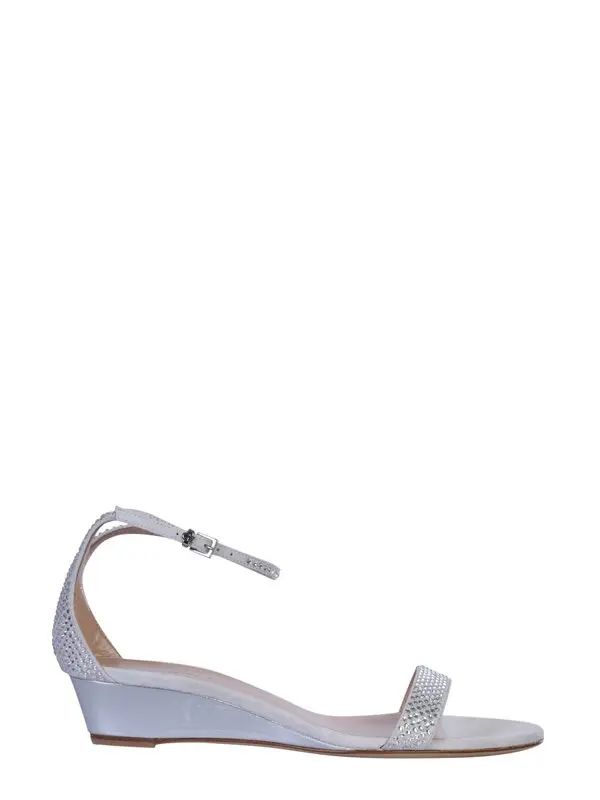 GIUSEPPE ZANOTTI Embellished Wedge Sandals - Gray