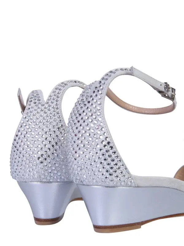 GIUSEPPE ZANOTTI Embellished Wedge Sandals - Gray