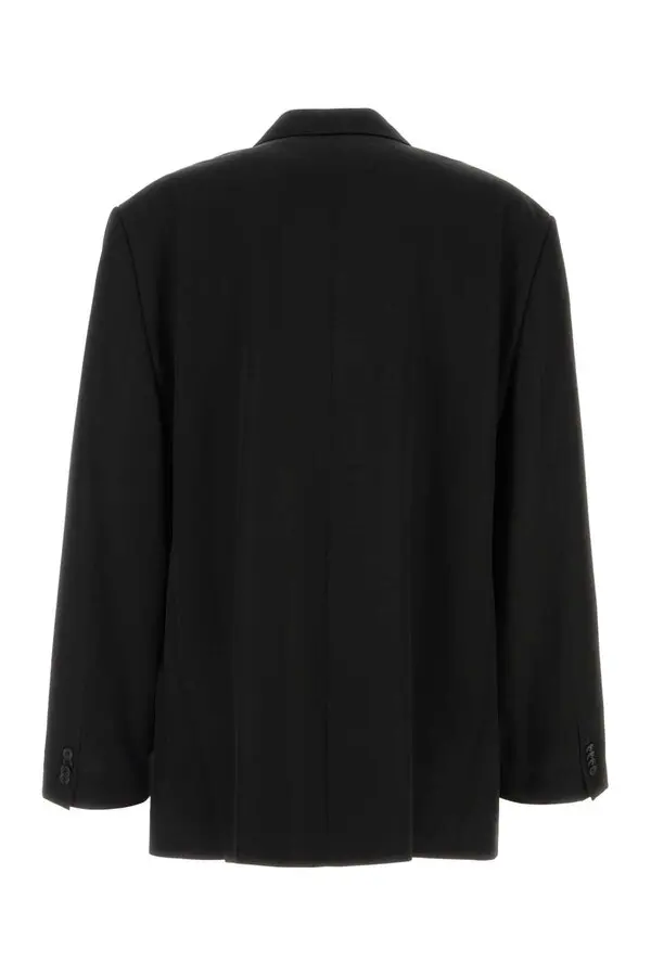 Balenciaga Oversize Wool Blazer With Notch Lapel
