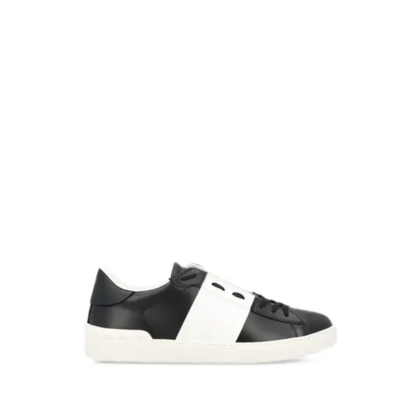 Valentino Garavani Low-top Sneakers With Contrast Band - Black