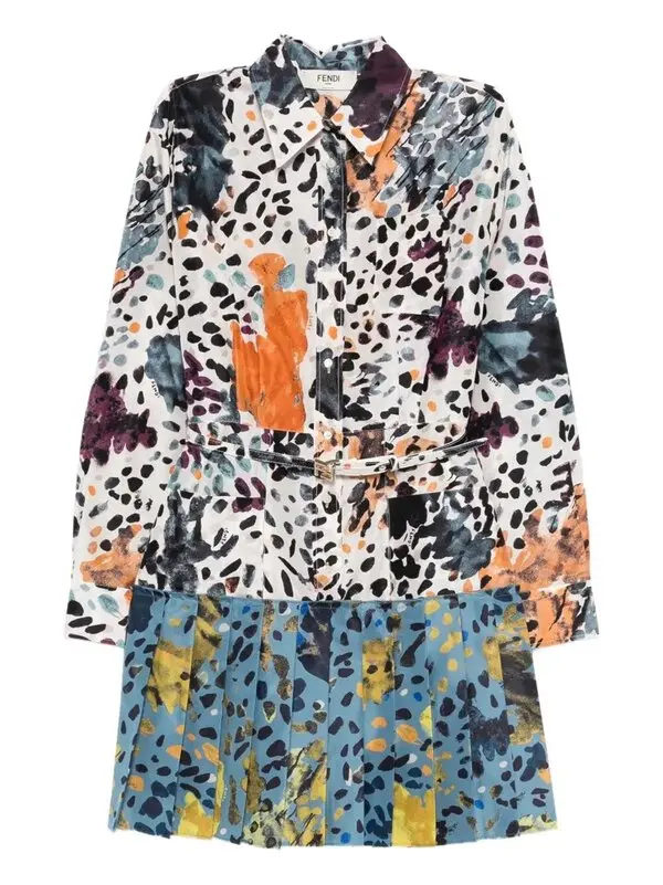 Fendi Printed Silk Dress - Multicolor