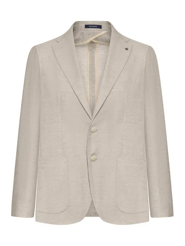 Tagliatore Montecarlo Tailored Linen Jacket In Dove Grey - Gray