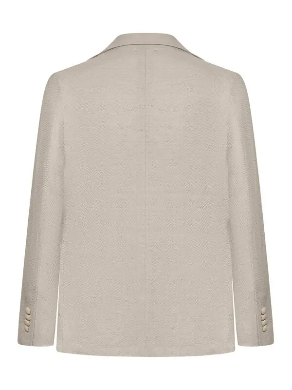 Tagliatore Montecarlo Tailored Linen Jacket In Dove Grey - Gray