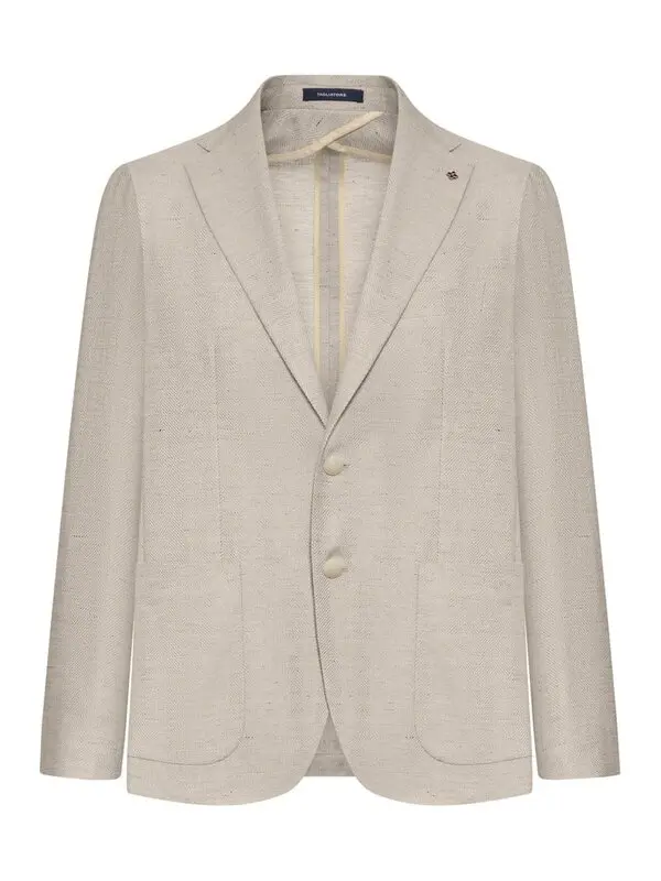 Tagliatore Montecarlo Tailored Linen Jacket In Dove Grey - Multicolor