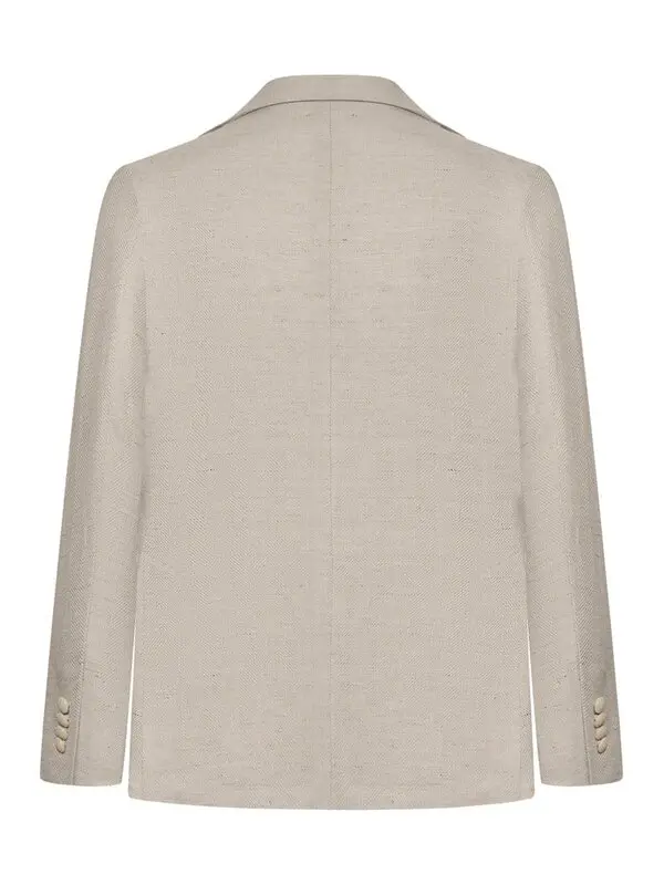 Tagliatore Montecarlo Tailored Linen Jacket In Dove Grey - Multicolor