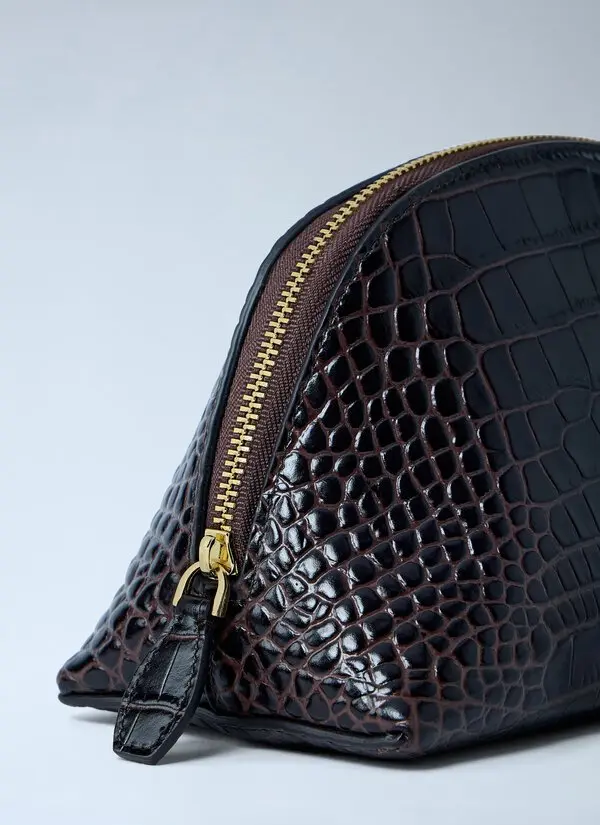 TOTEME Croc-embossed Leather Dome Pouch