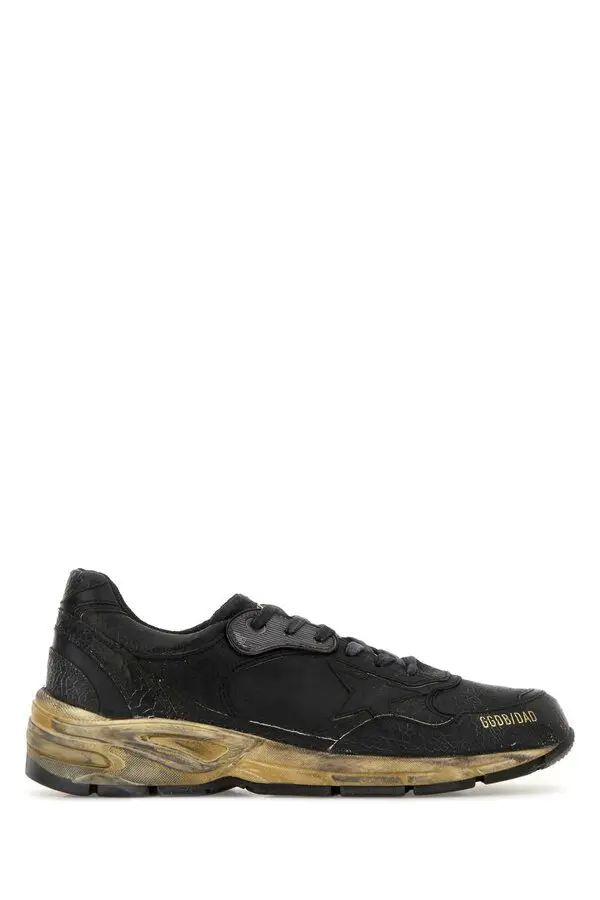 GOLDEN GOOSE Charcoal Leather Running Dad Sneakers - Gray