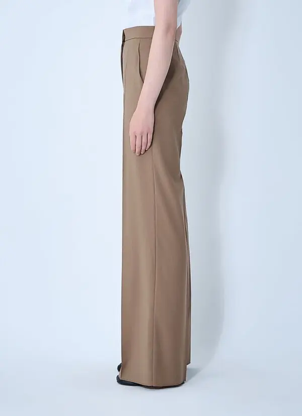 Max Mara Tailored Wool Grain-de-poudre Pants - Brown