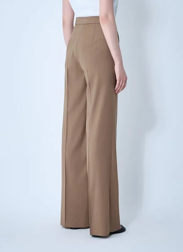 Max Mara Tailored Wool Grain-de-poudre Pants - Brown