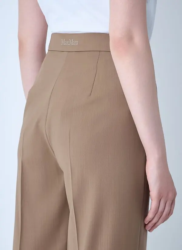 Max Mara Tailored Wool Grain-de-poudre Pants - Brown