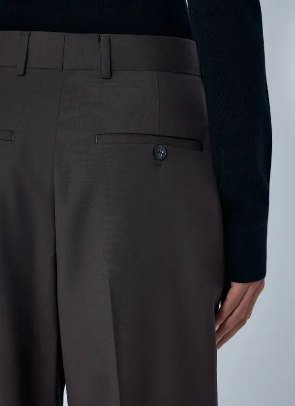 TOTEME Pleated Wool Twill Trousers - Brown