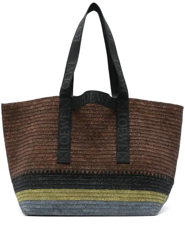 Loewe Fold Raffia Tote Bag - Multicolor