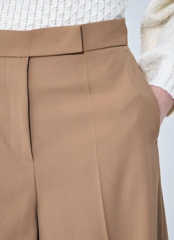 Max Mara Gabardine Wool Wide-leg Pants - Multicolor