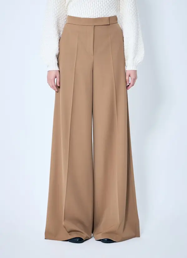 Max Mara Gabardine Wool Wide-leg Pants