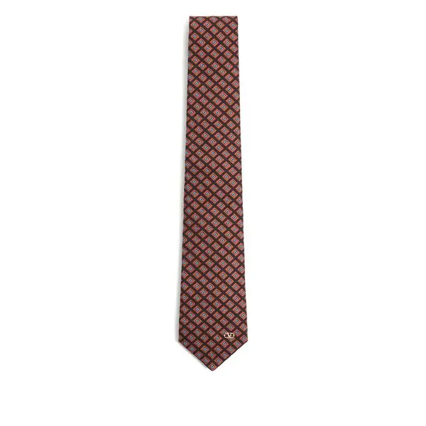 Valentino Garavani Jacquard Vlogo Plaque Neck Tie - Black