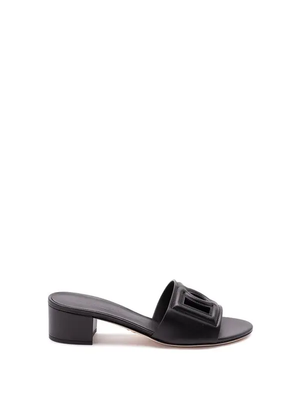 Dolce & Gabbana Calfskin Dg Logo Slides - Multicolor