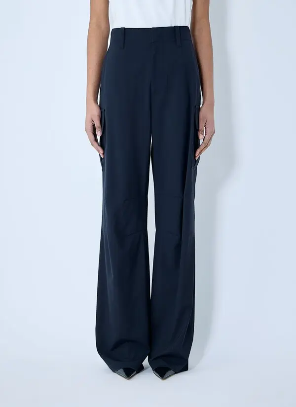 Bottega Veneta Fine Wool Cargo Pants - Blue