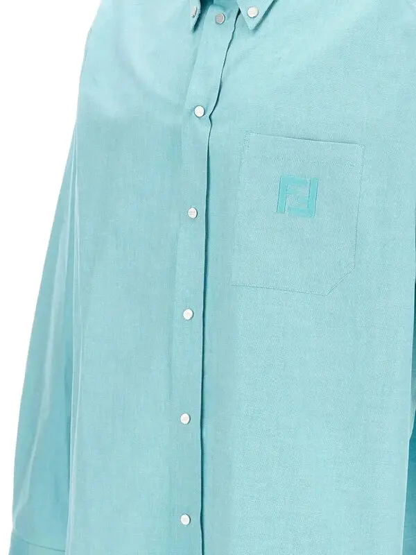 Fendi Shirt With `ff` Embroidery - Multicolor