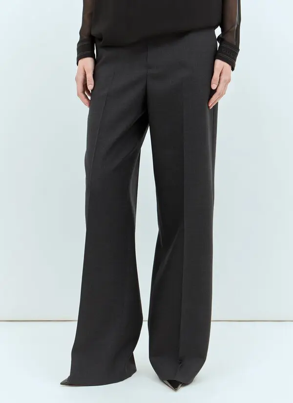 Gucci Wool Wide-leg Tailored Pants - Gray