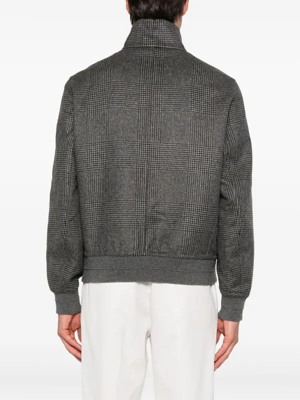 Brunello Cucinelli Cashmere Check Bomber Jacket - Multicolor