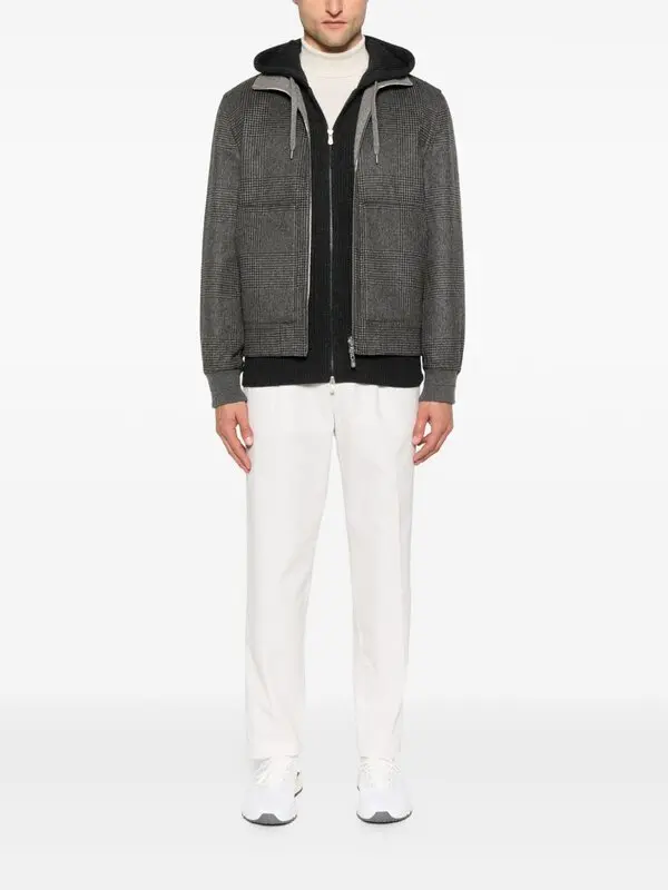 Brunello Cucinelli Cashmere Check Bomber Jacket - Multicolor