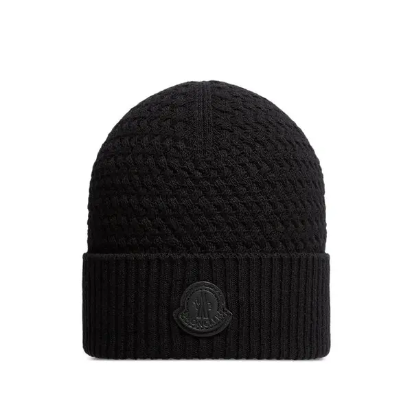 Moncler Cotton Baseball Cap With Logo Detail - Black