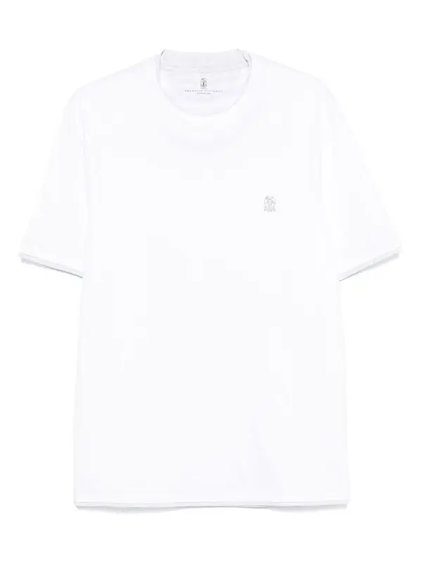 Brunello Cucinelli Logo Cotton T-shirt - Multicolor