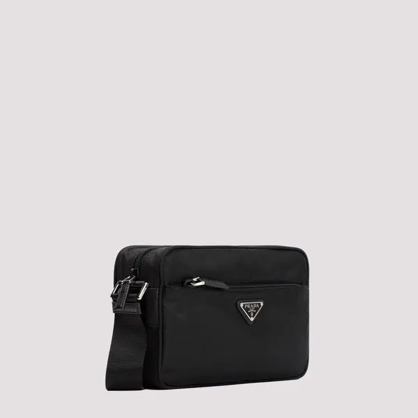 Prada Re-nylon And Leather Shoulder Bag With Detachable Pouch