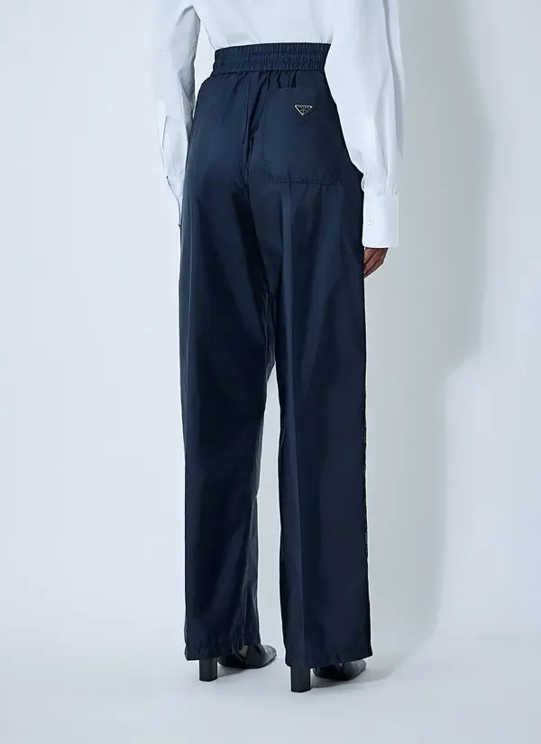 Prada Nylon Logo Plaque Track Pants