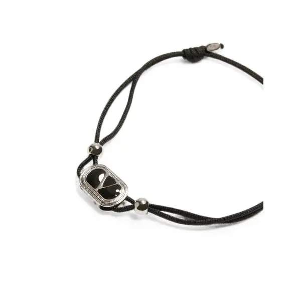 Valentino Garavani Palladium-tone Finish V-logo Emblem Bracelet