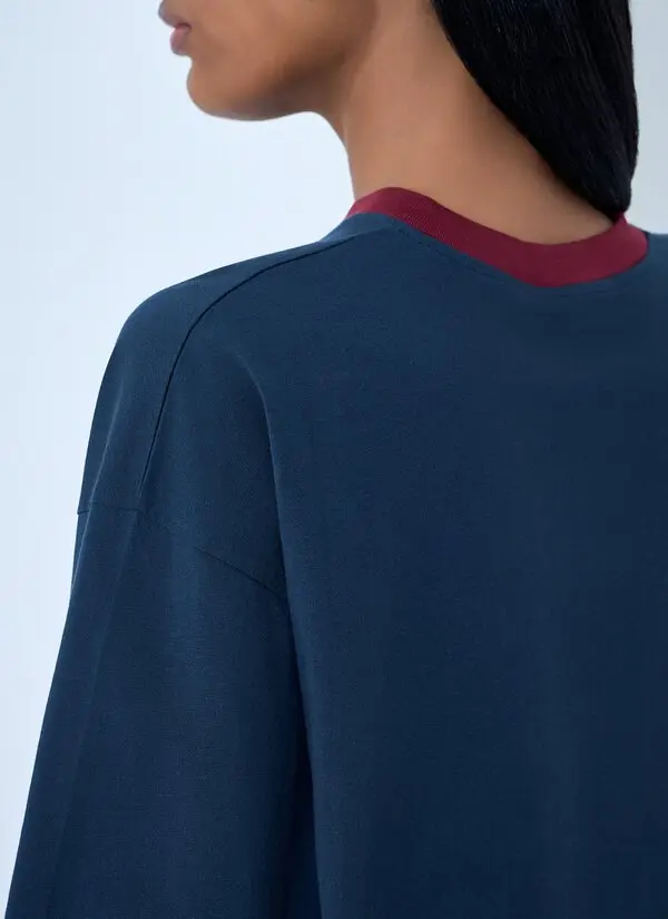 Miu Miu Cotton Jersey Sweatshirt With Logo Motif