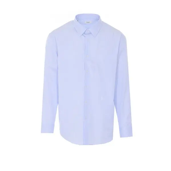 Saint Laurent Striped Cassandre Shirt - Blue
